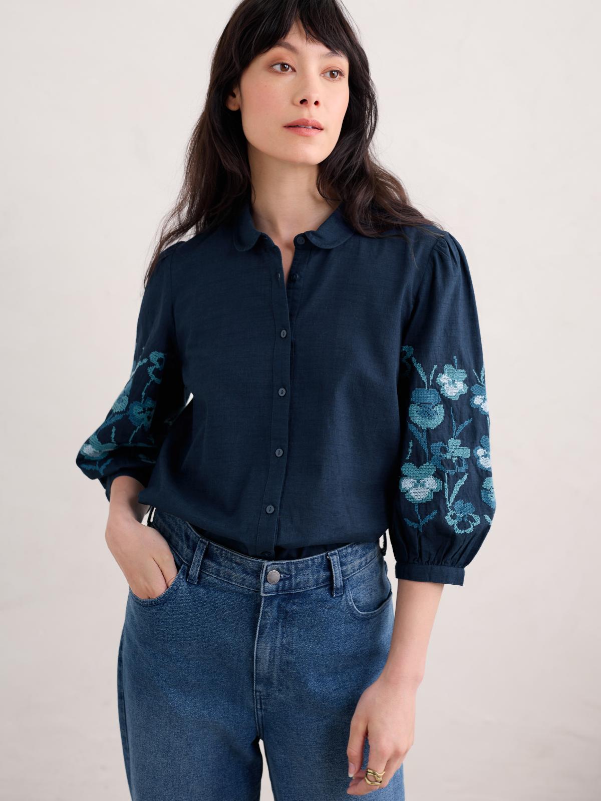 Košile Hope Emb Maritime - Green Butik