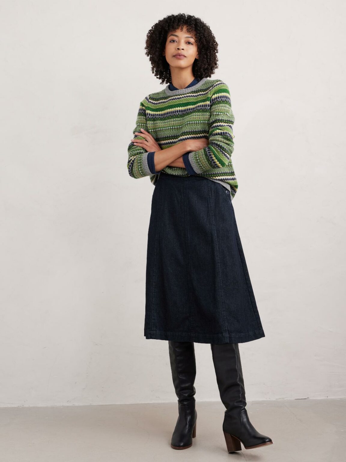 Merino svetr Percella Grassland - Green Butik